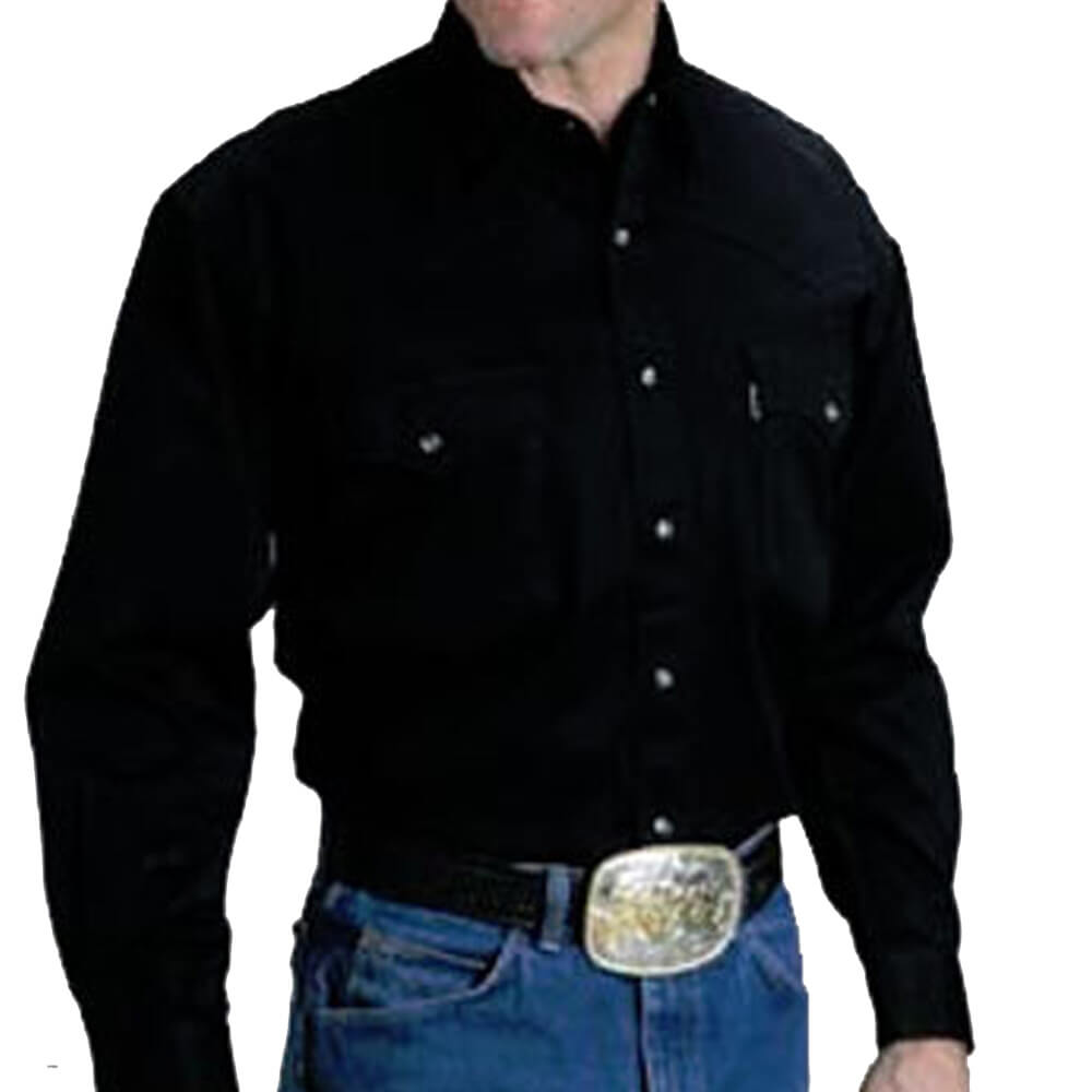 Roper Men's Shirt - Black Denim - Stampede Tack & Western Wear