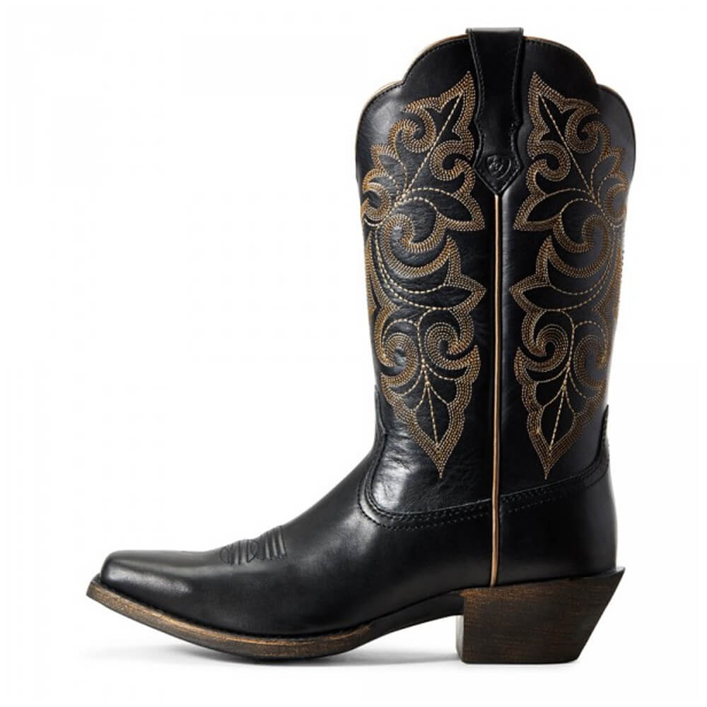 Ariat Women's Round Up Square Toe Western Boot Limousine Black ...